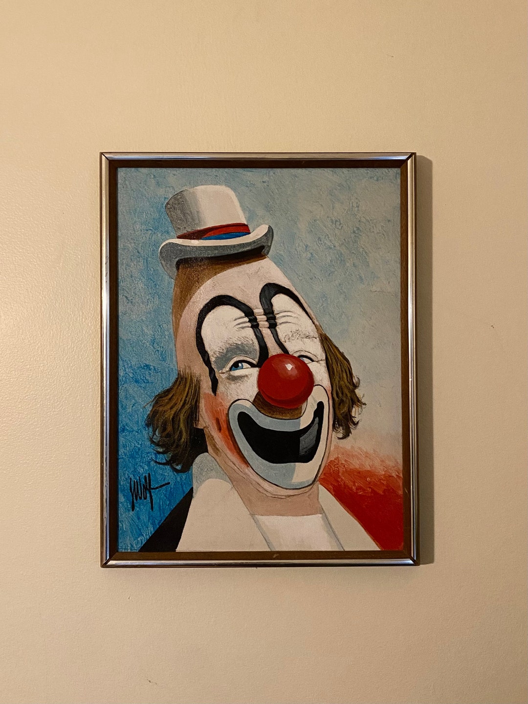 Vintage Leon Wolf Clown Painting - Etsy