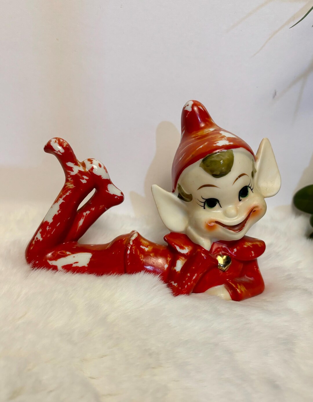 Vintage Pixie Elf, Red Pixie Elf Made in Japan - Etsy