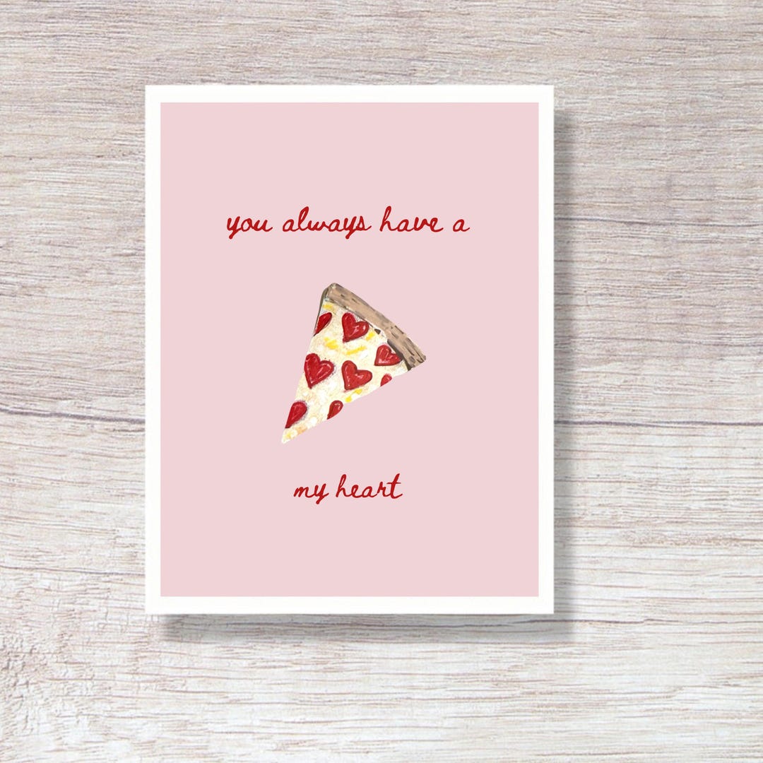 PRINTABLE Pizza My Heart Valentines Day Card - Etsy