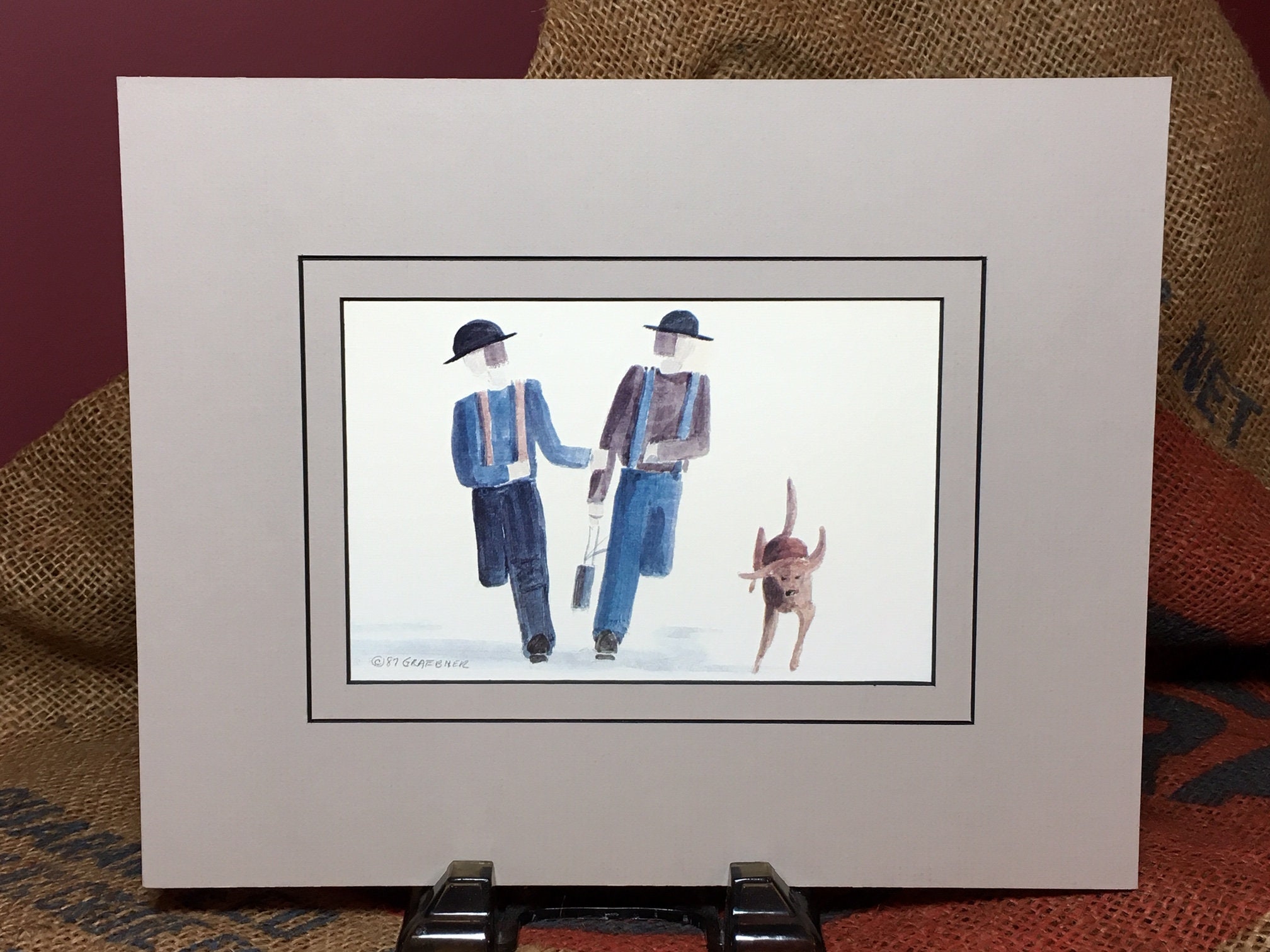 Pair, Amish Boy Watercolor Prints, by Graebner - Etsy