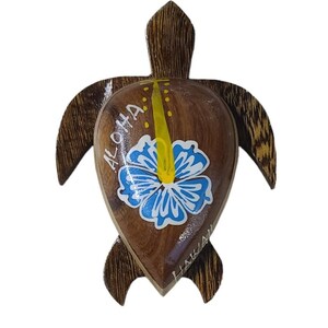 Hawaii Aloha Design Wooden Turtle Refrigerator Kitchen Magnet 4 X 3 X 1 ...