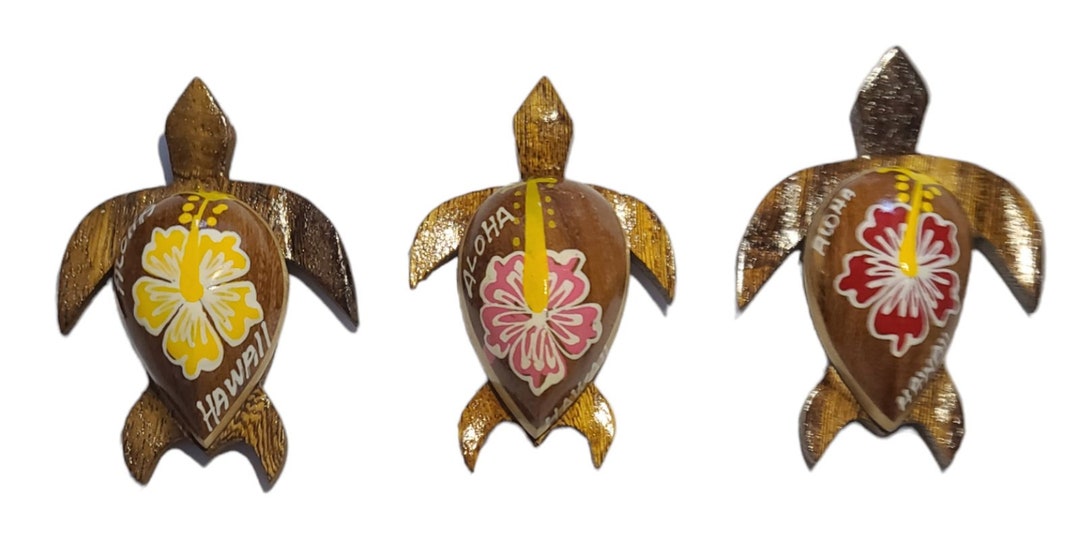 Hawaii Aloha Design Wooden Turtle Refrigerator Kitchen Magnet - Etsy