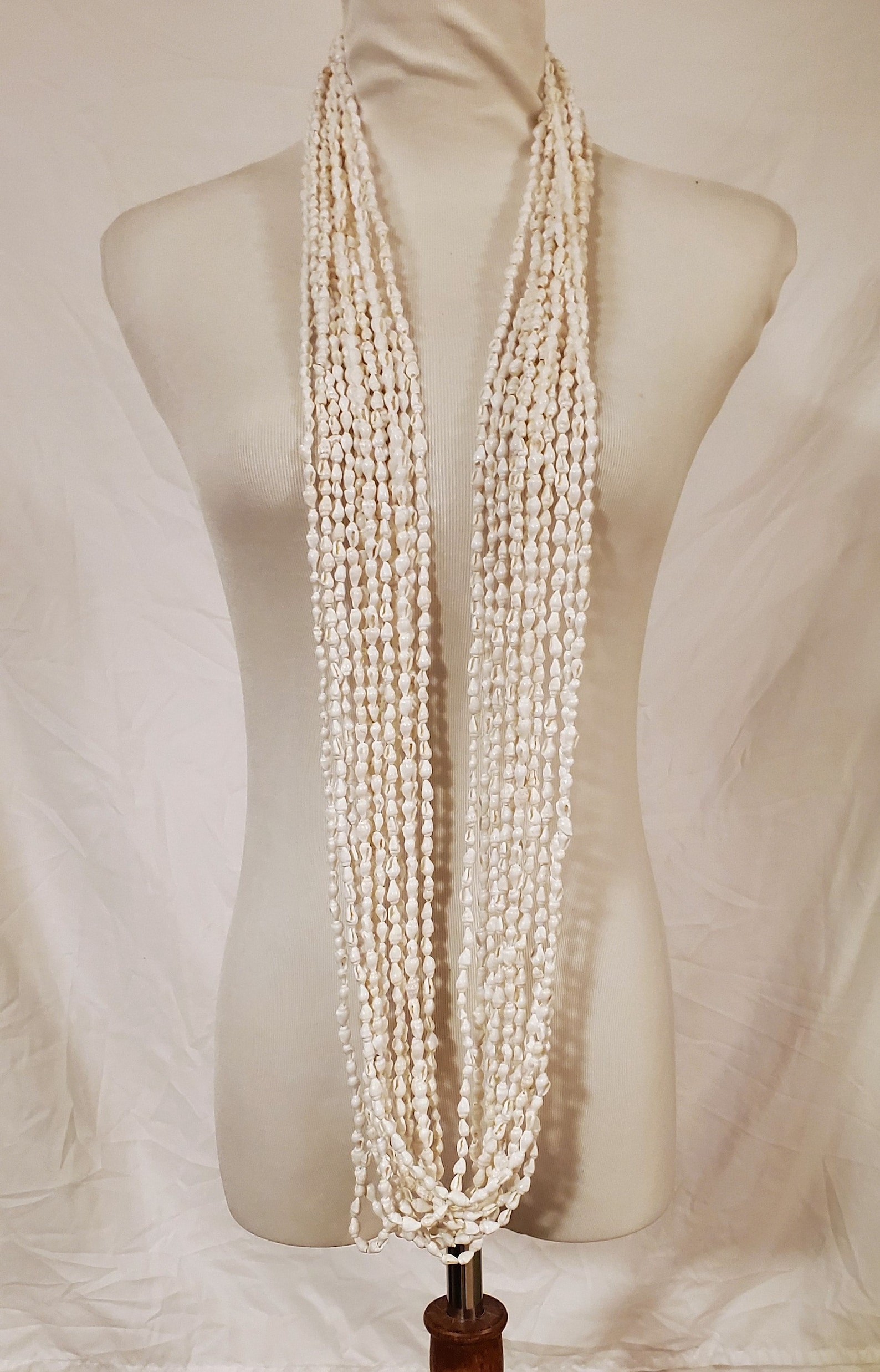 Nassa Shell Long Lei Necklace - 1, 2, 3, 4, 5 or 6 Strands About 56 ...