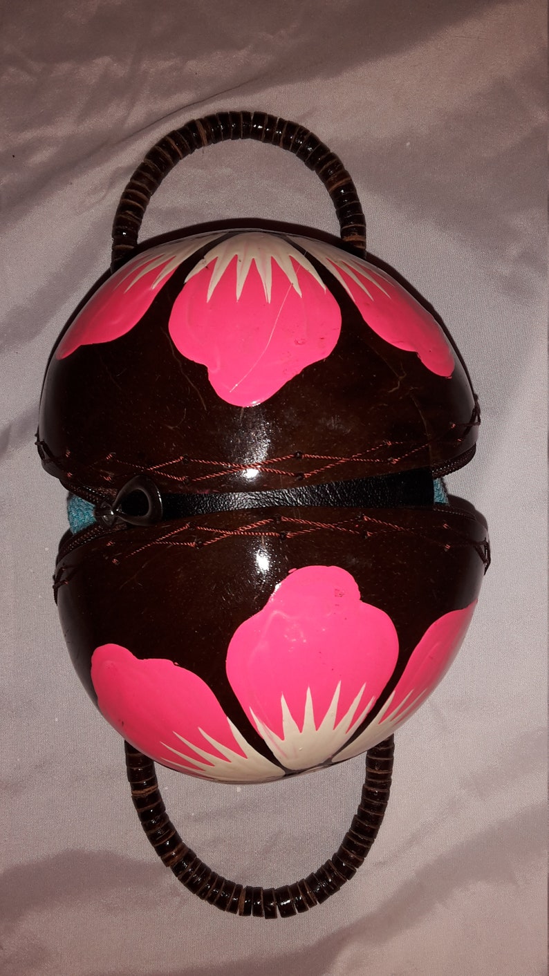 Handmade Coconut Shell Purse Hawaii Aloha Unique Style One | Etsy