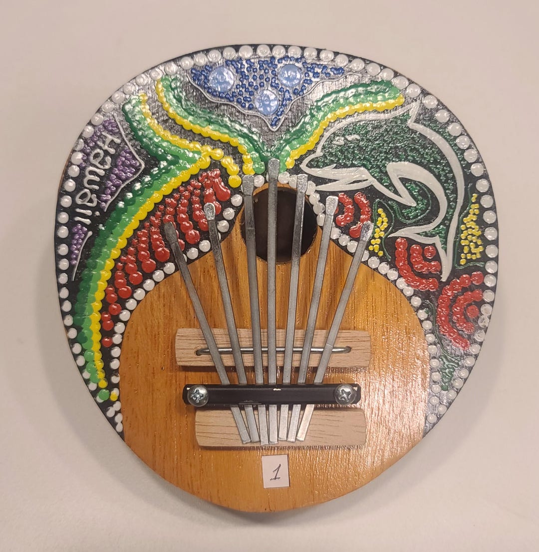Kalimba Handmade Thumb Piano Coconut Shell Dolphin Hawaii Design - Etsy