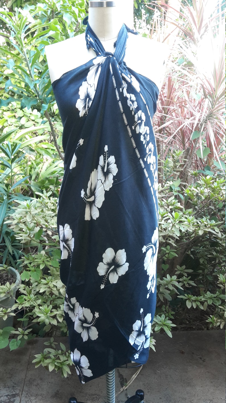 New Hawaii Sarong Pareo Luau Cruise Wrap Dress Hibiscus on - Etsy