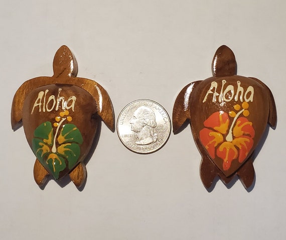 Hawaiian Design Wooden Turtle Honu Flower Refrigerator Kitchen | Etsy