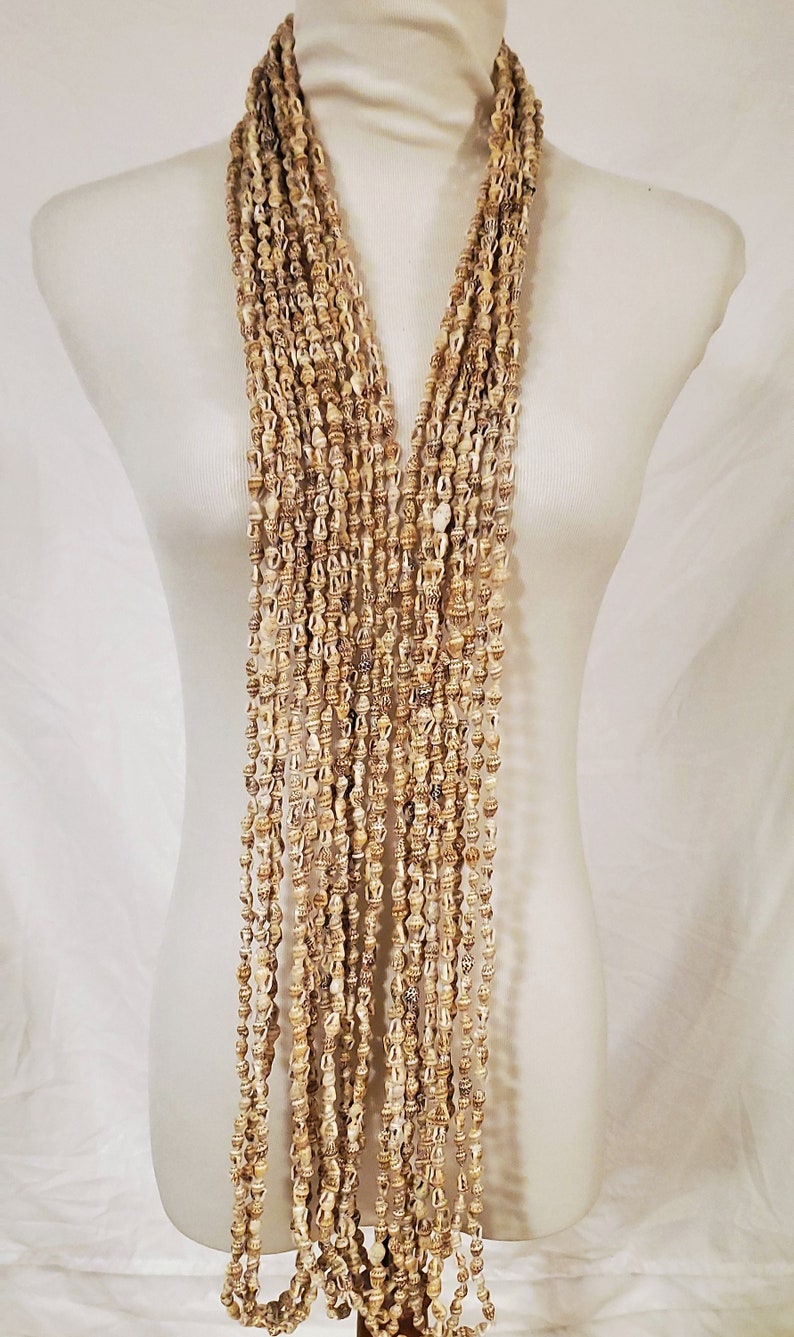 Nassa Shell Long Lei Necklace - 1, 2, 3, 4, 5 or 6 Strands About 56 ...