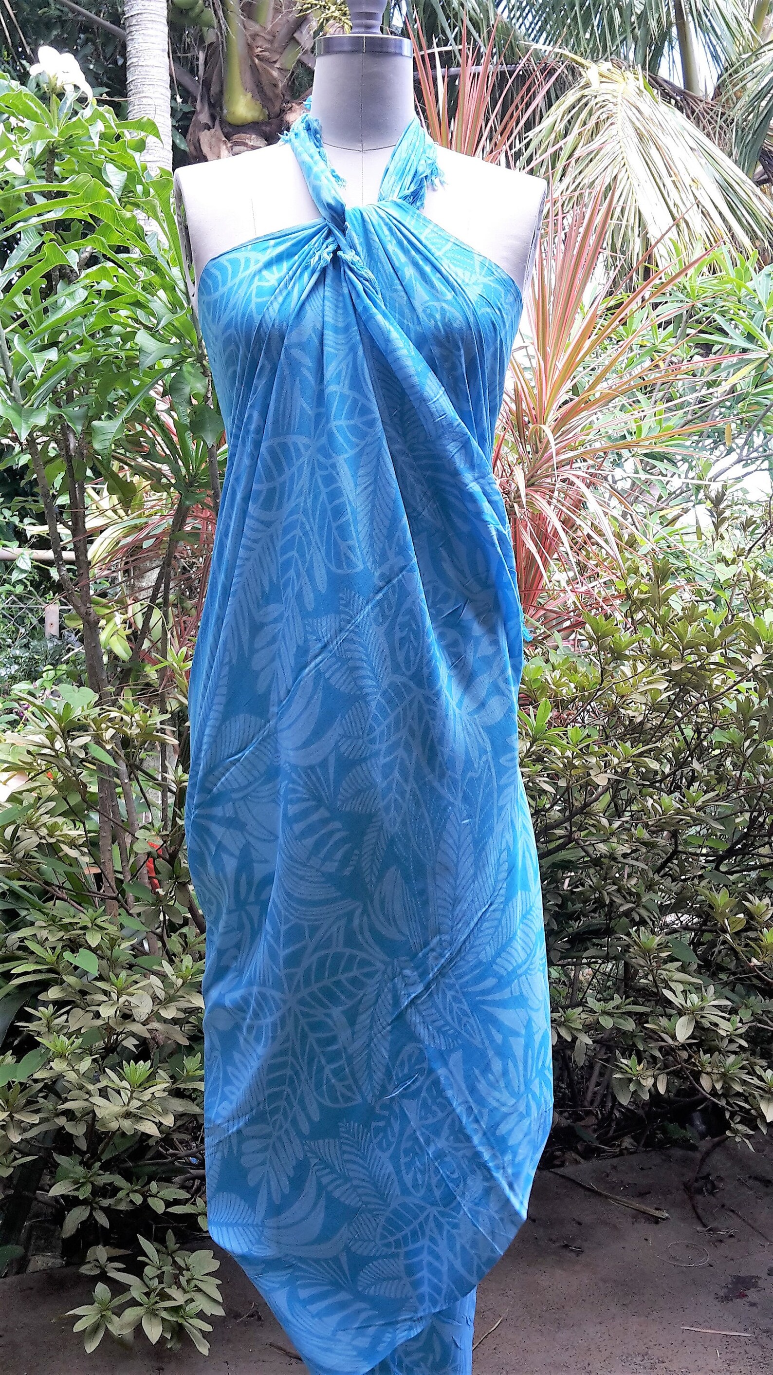 New Hawaii Sarong Pareo White Leaves Hawaiian Luau Cruise Wrap - Etsy