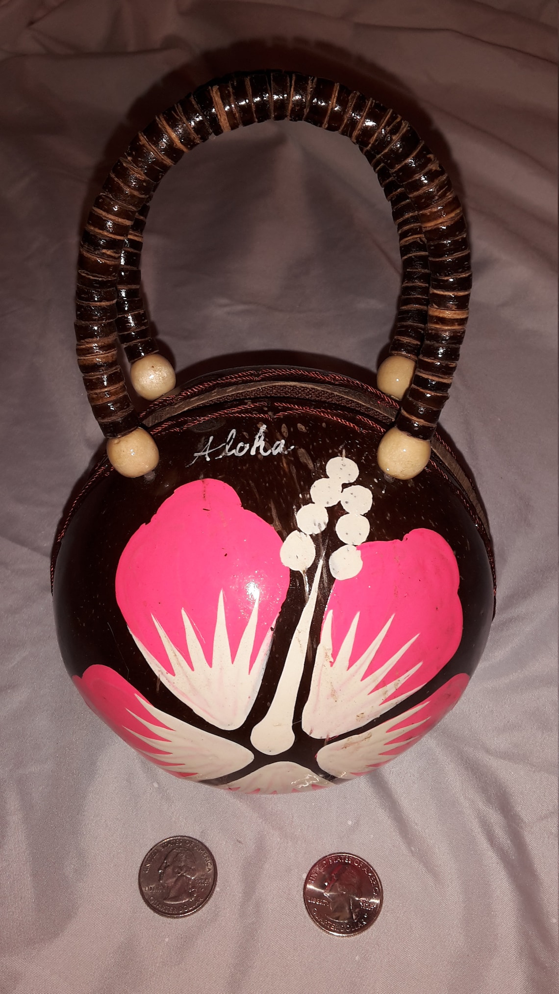 Handmade Coconut Shell Purse Hawaii Aloha Unique Style One | Etsy