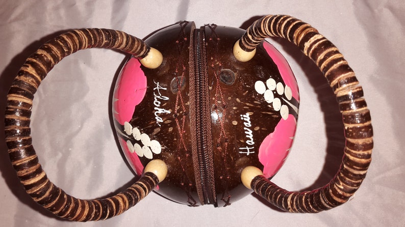 Handmade Coconut Shell Purse Hawaii Aloha Unique Style One | Etsy