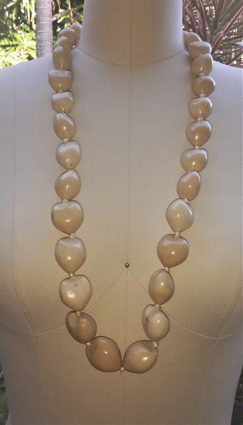 NEW Kukui Nut Lei Necklace Hawaiian Wedding Luau Graduation | Etsy