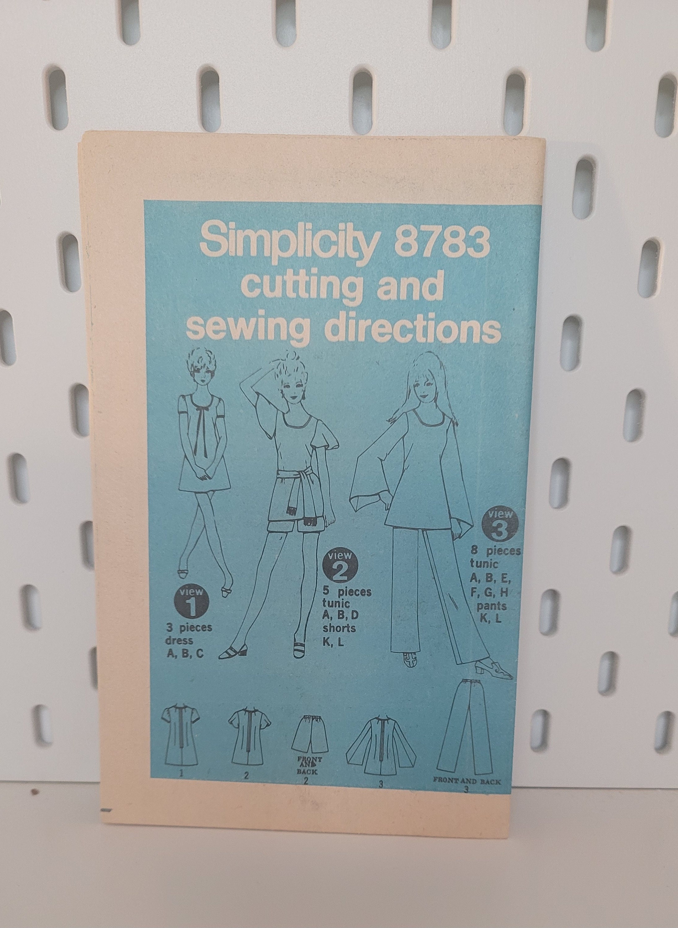 Sewing Pattern Set Mod Hippie Simplicity 8783 Size 12 Bust 34 1960s - Etsy