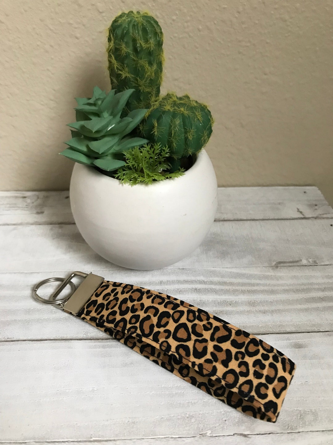Cheetah Print, Fabric Key Fob Wristlet, Key Chain, Key Fob, Keys, Key ...