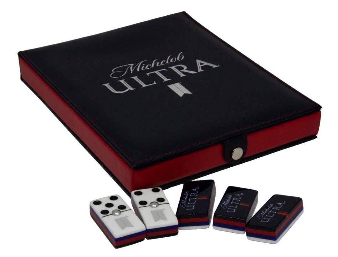 Dominoes Set Michelob Ultra Beer in Faux Leather Case Domino. - Etsy