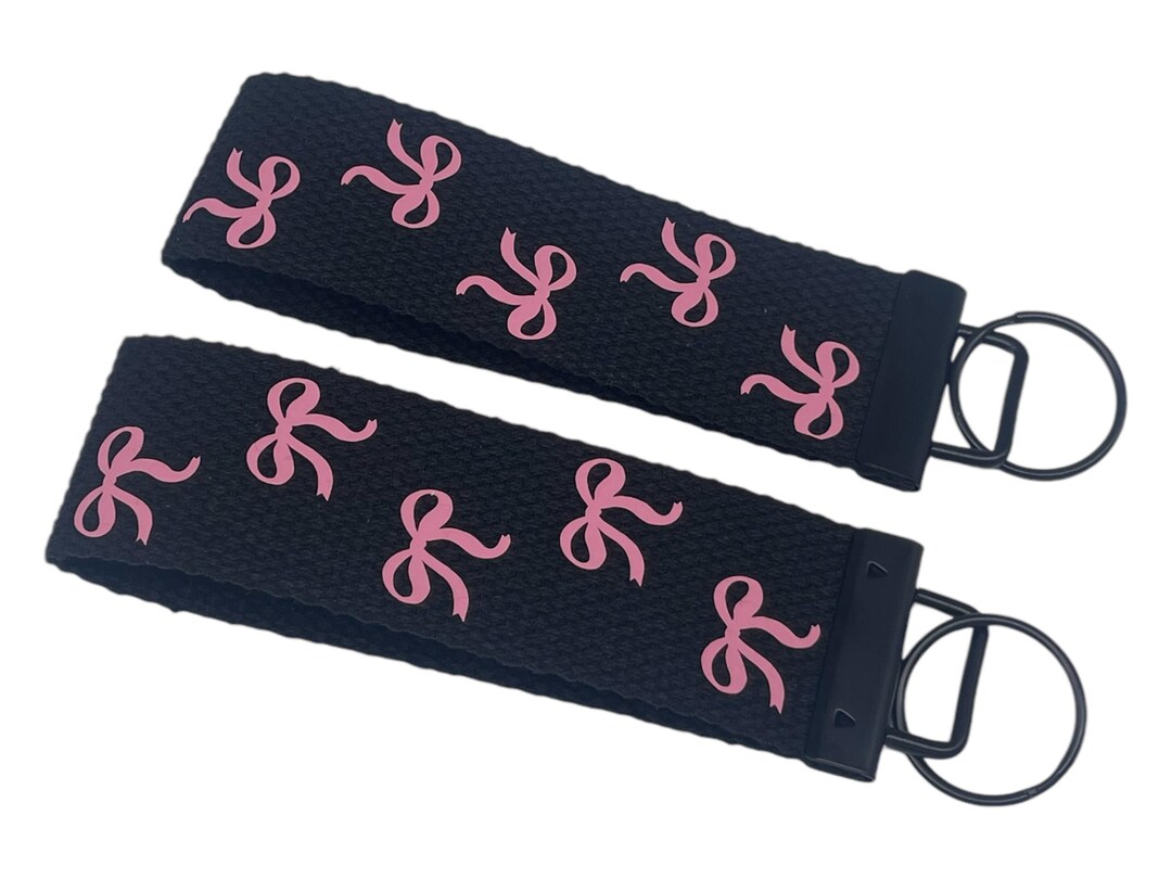 Pink Bows Key Strap || Bag Tags | Keychain Wristlet | Custom Gifts ...