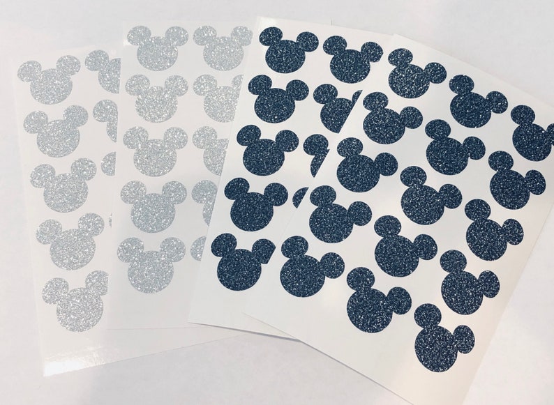 15 Vinyl Mickey Mouse Shaped Decal Sticker 1 Inch Glitter - Etsy