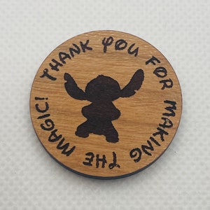 Cast Member Appreciation Tokens - Premium Cherry Wood - 9 Disney Styles ...