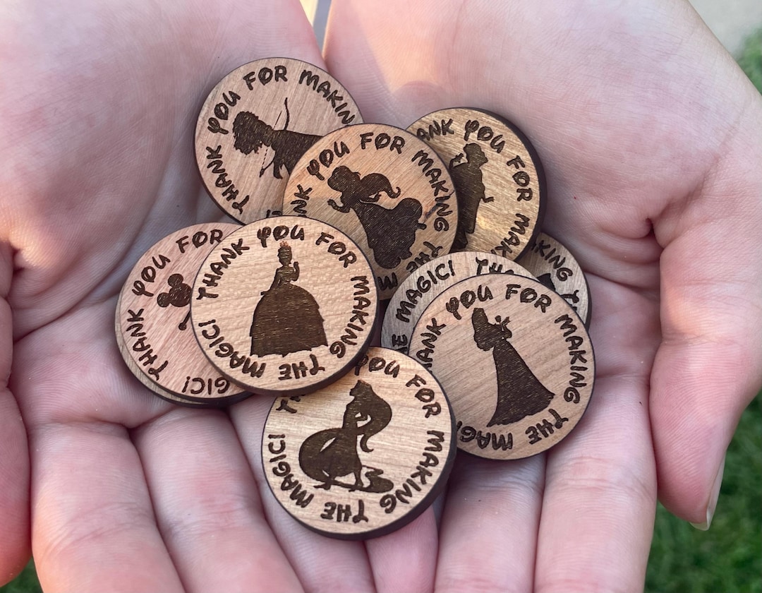 Princess Cast Member Appreciation Tokens Premium Cherry Wood 9 Disney ...