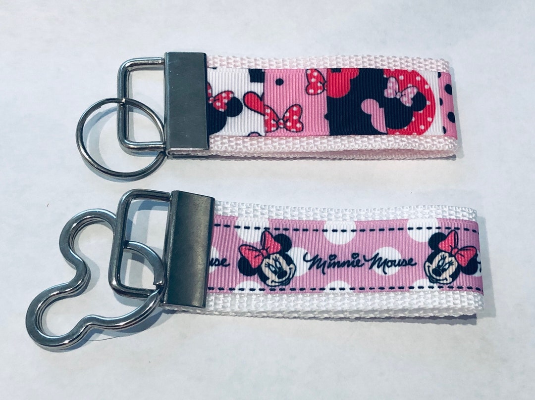 Minnie Mouse Themed Key Ring / Key Chain Fob or Backpack Pull - Disney ...