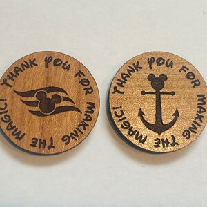 Cast Member Appreciation Tokens - Premium Cherry Wood - 9 Disney Styles ...