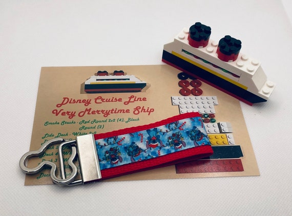 Christmas Cruise Ship and Stitch Key Fob Combo Disney Cruise - Etsy