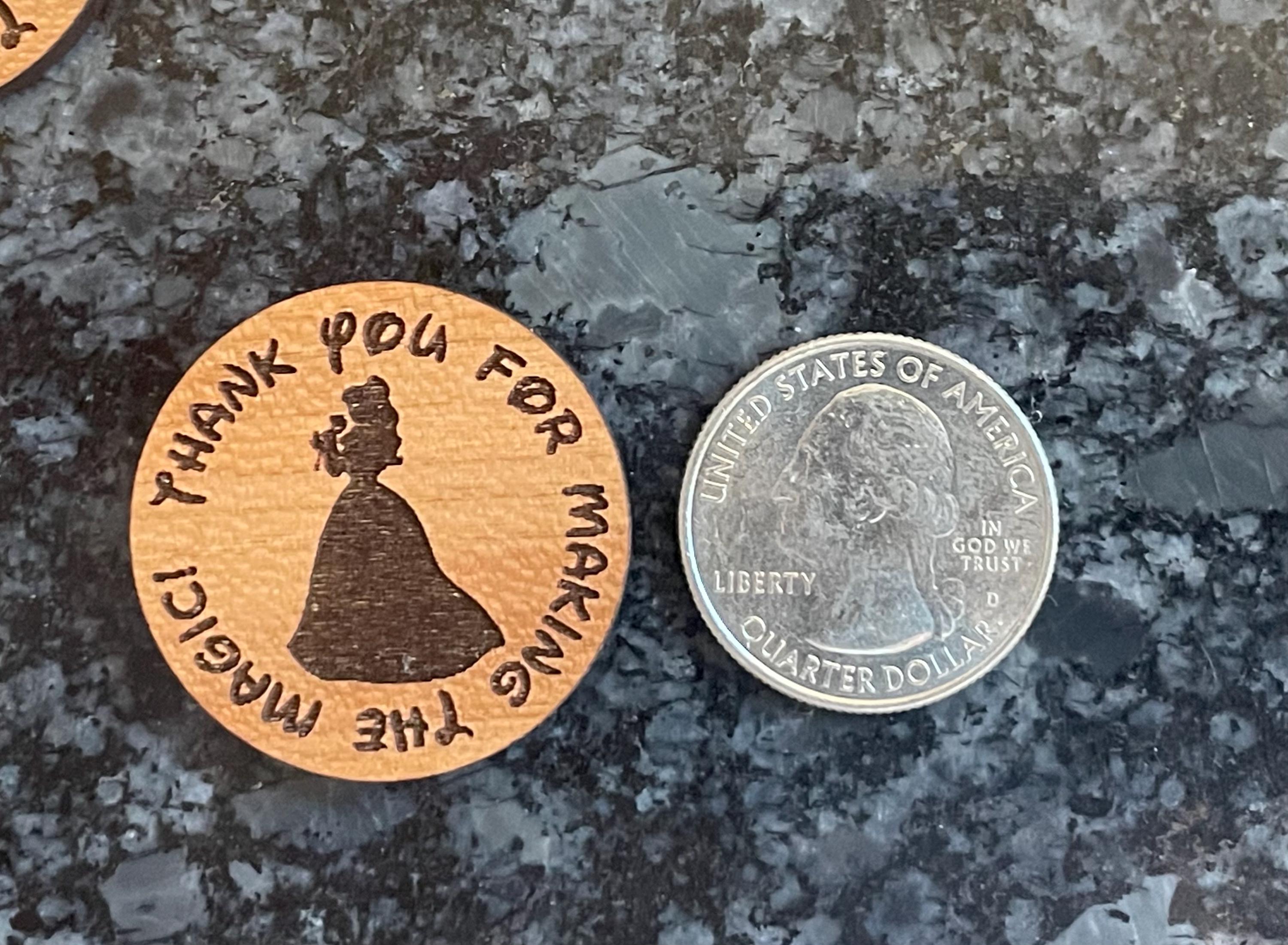 Princess Cast Member Appreciation Tokens - Premium Cherry Wood - 9 ...