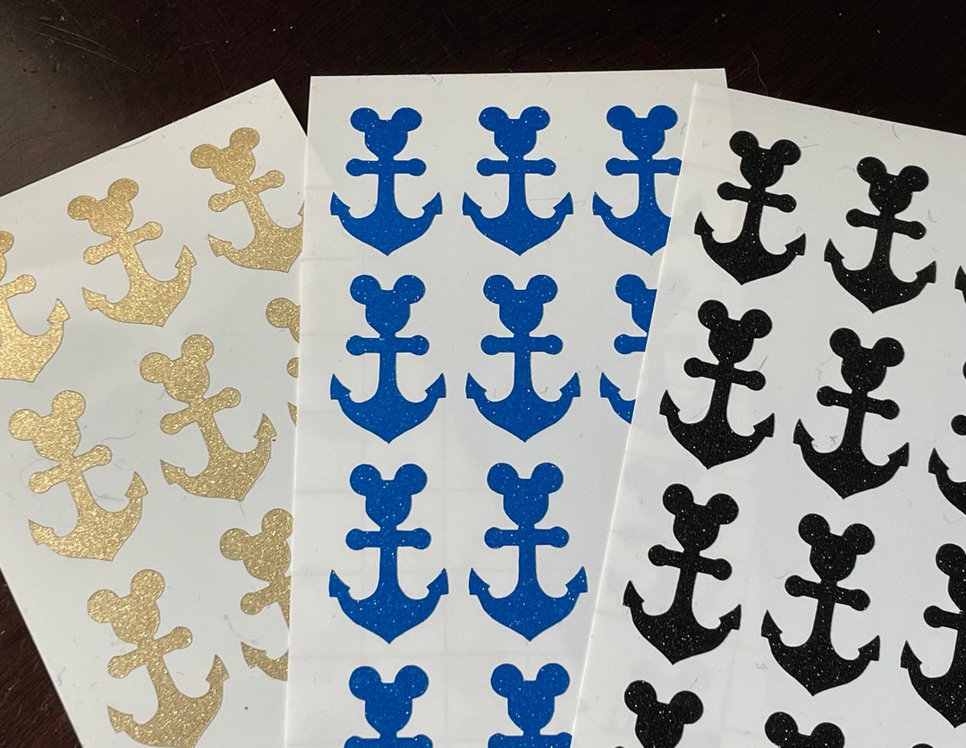 15 Vinyl Mickey Mouse Anchor-shaped Decal Stickers - Disney Cruise Fish ...