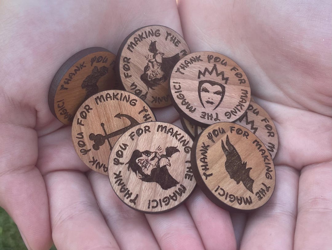 Villains Cast Member Appreciation Tokens - Premium Cherry Wood - 6 ...