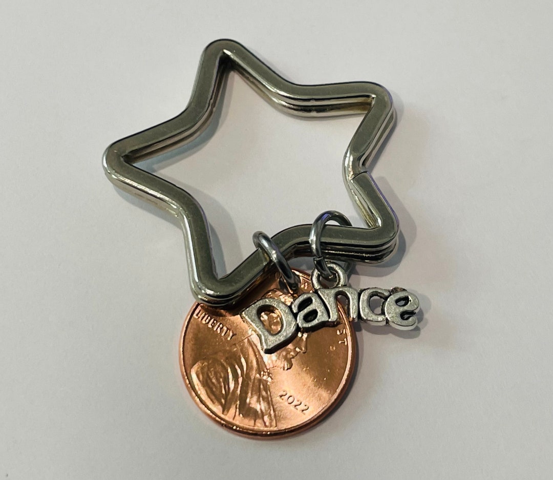 2024 Lucky Penny Keyring With Dance Charm - Mickey Heart or Star (or ...