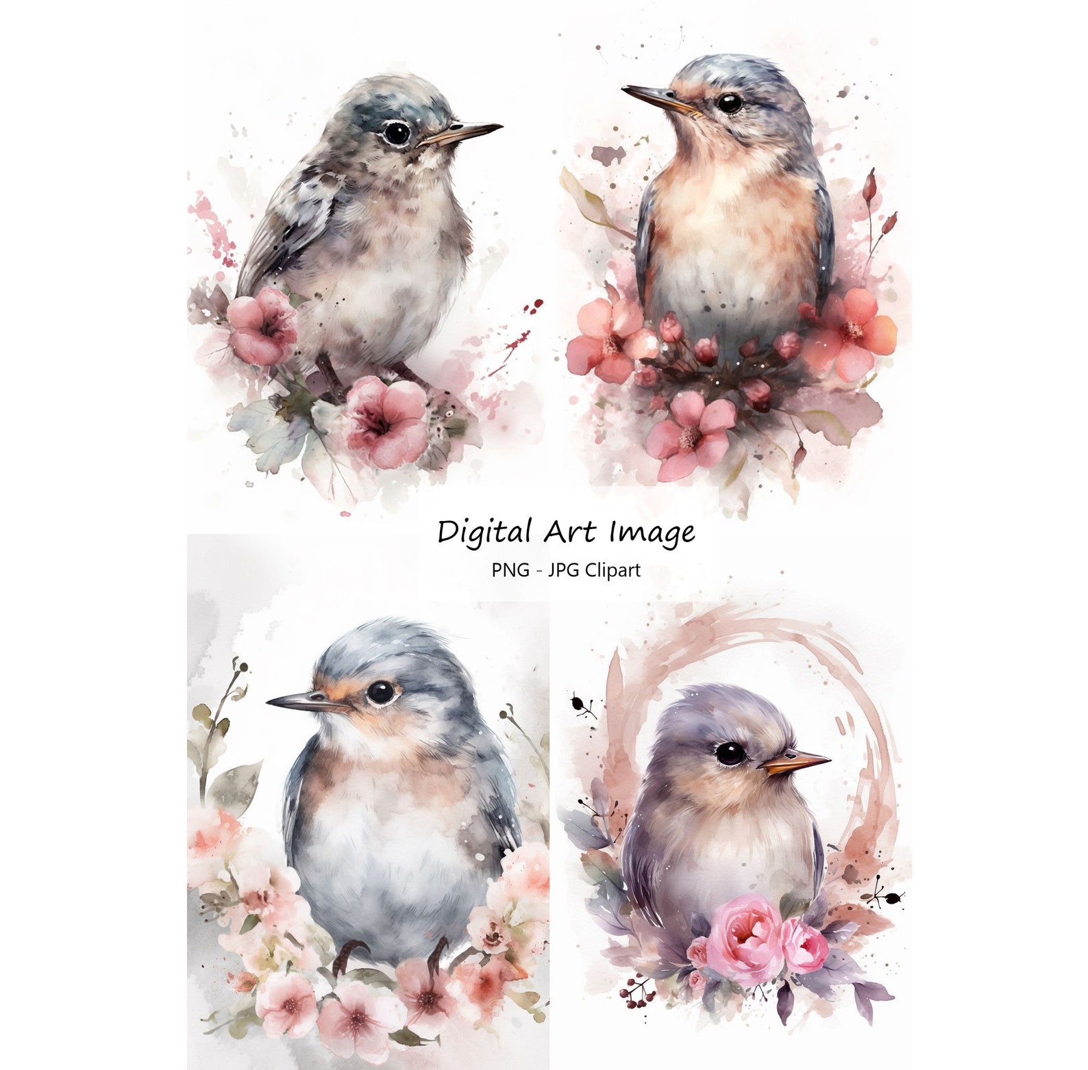 Festive Winter Birds Clipart Pack, 8 High Quality PNG, Instant Digital ...