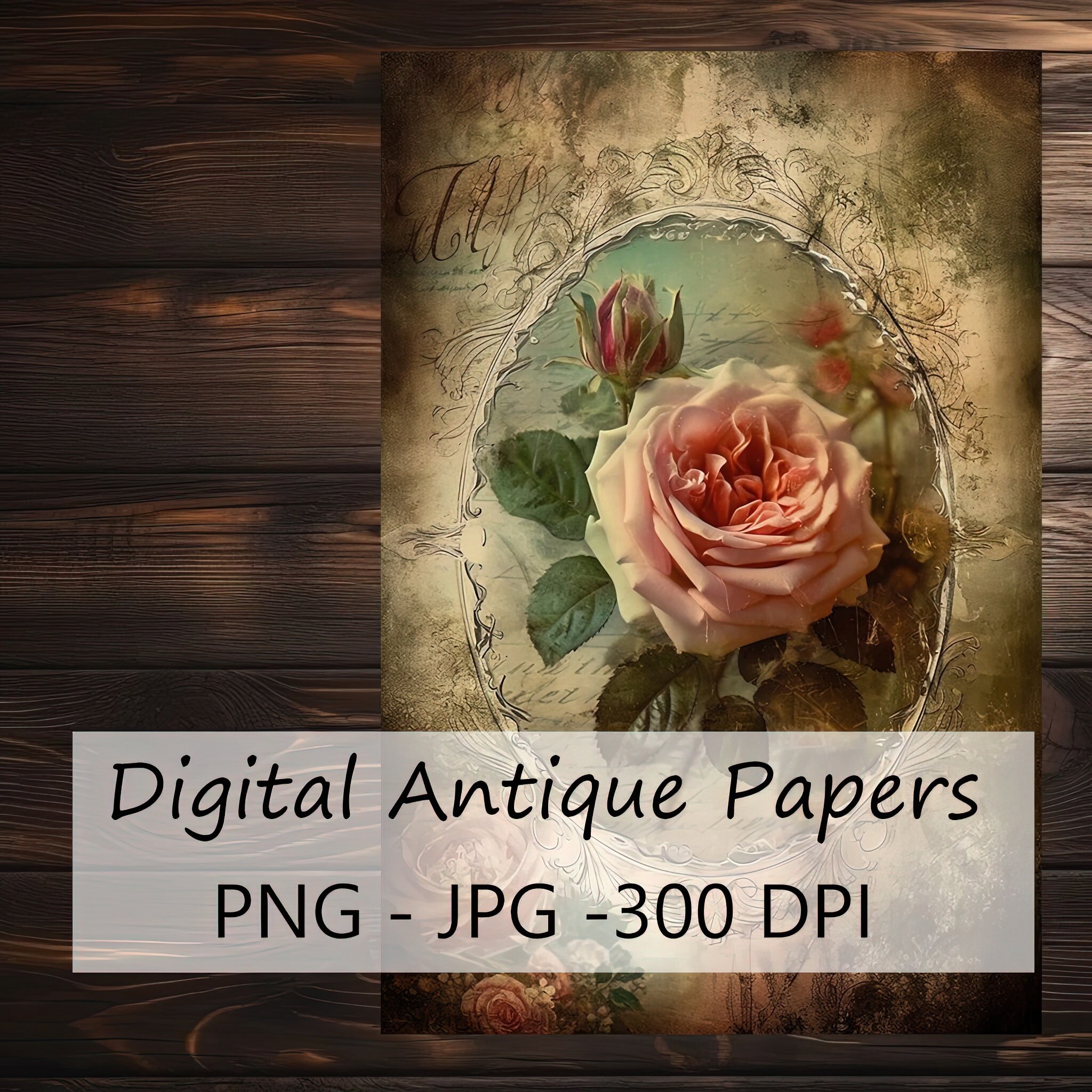 Rose Garden Vintage Wallpaper Collection Digital Download Printable ...