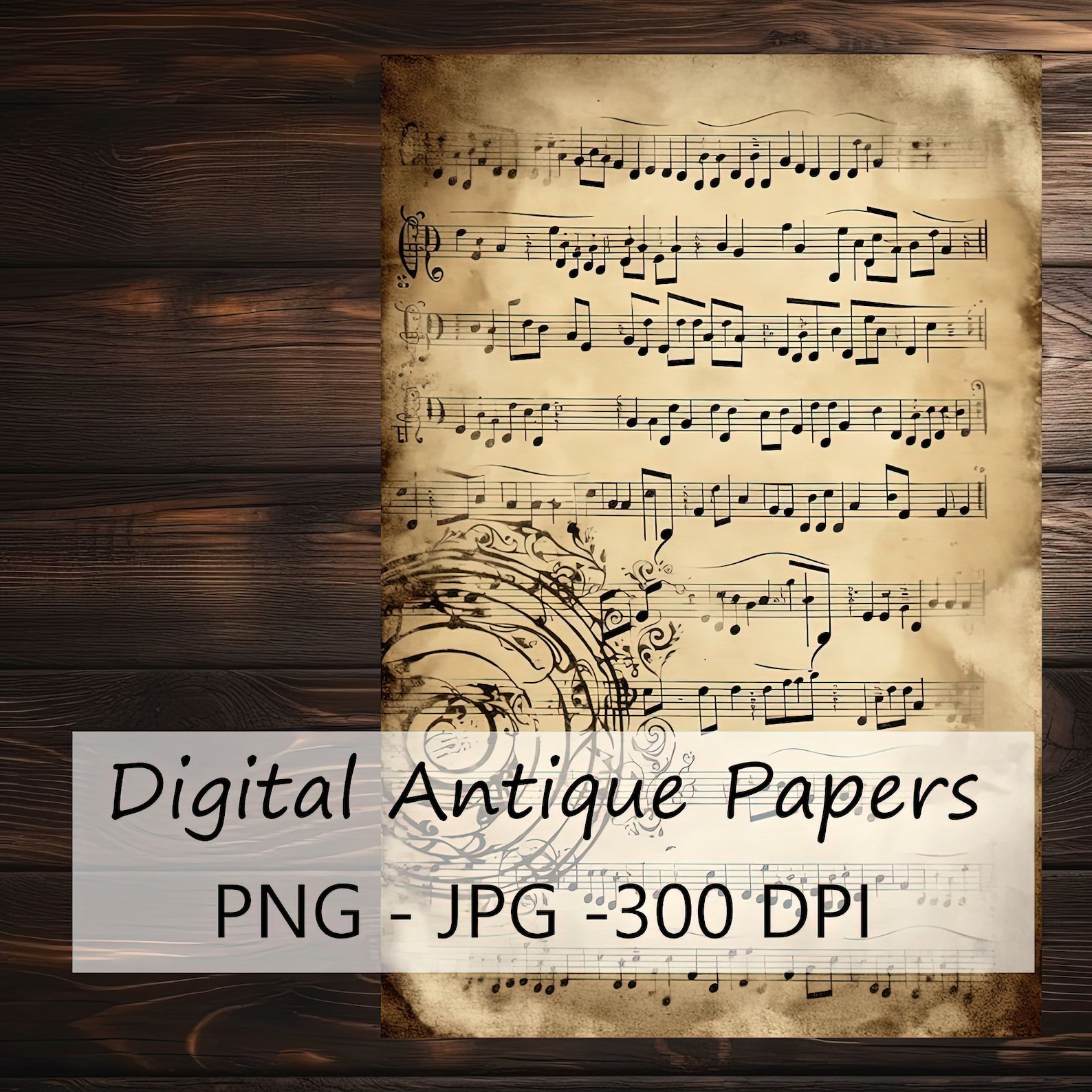 Vintage Sheet Music Art - Printable Digital Download for Scrapbooking ...