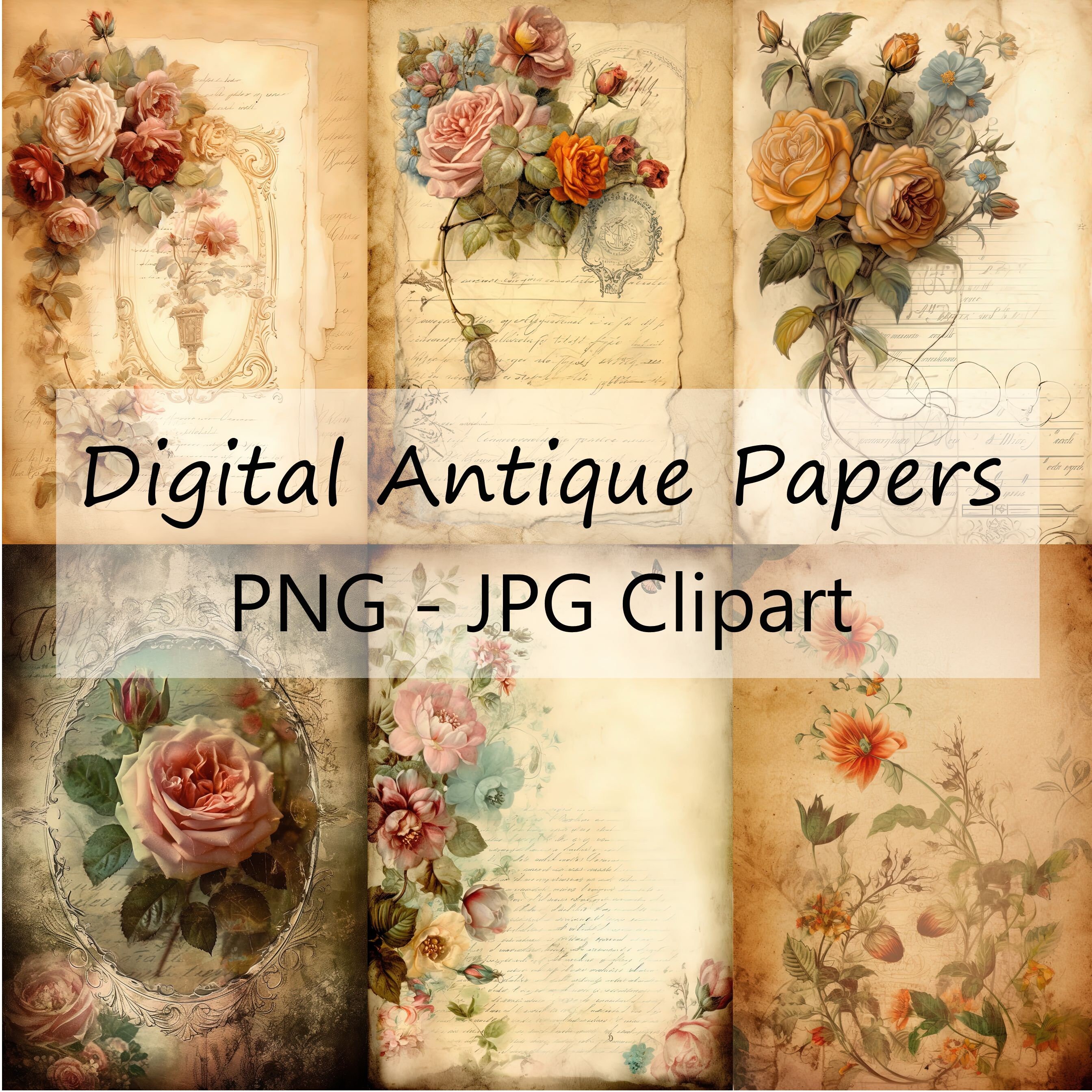 Rose Garden Vintage Wallpaper Collection Digital Download Printable ...
