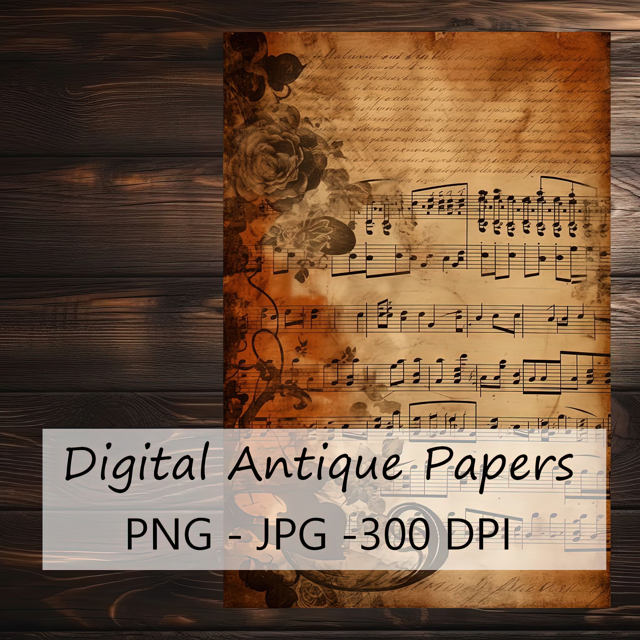 Vintage Sheet Music Art - Printable Digital Download for Scrapbooking ...