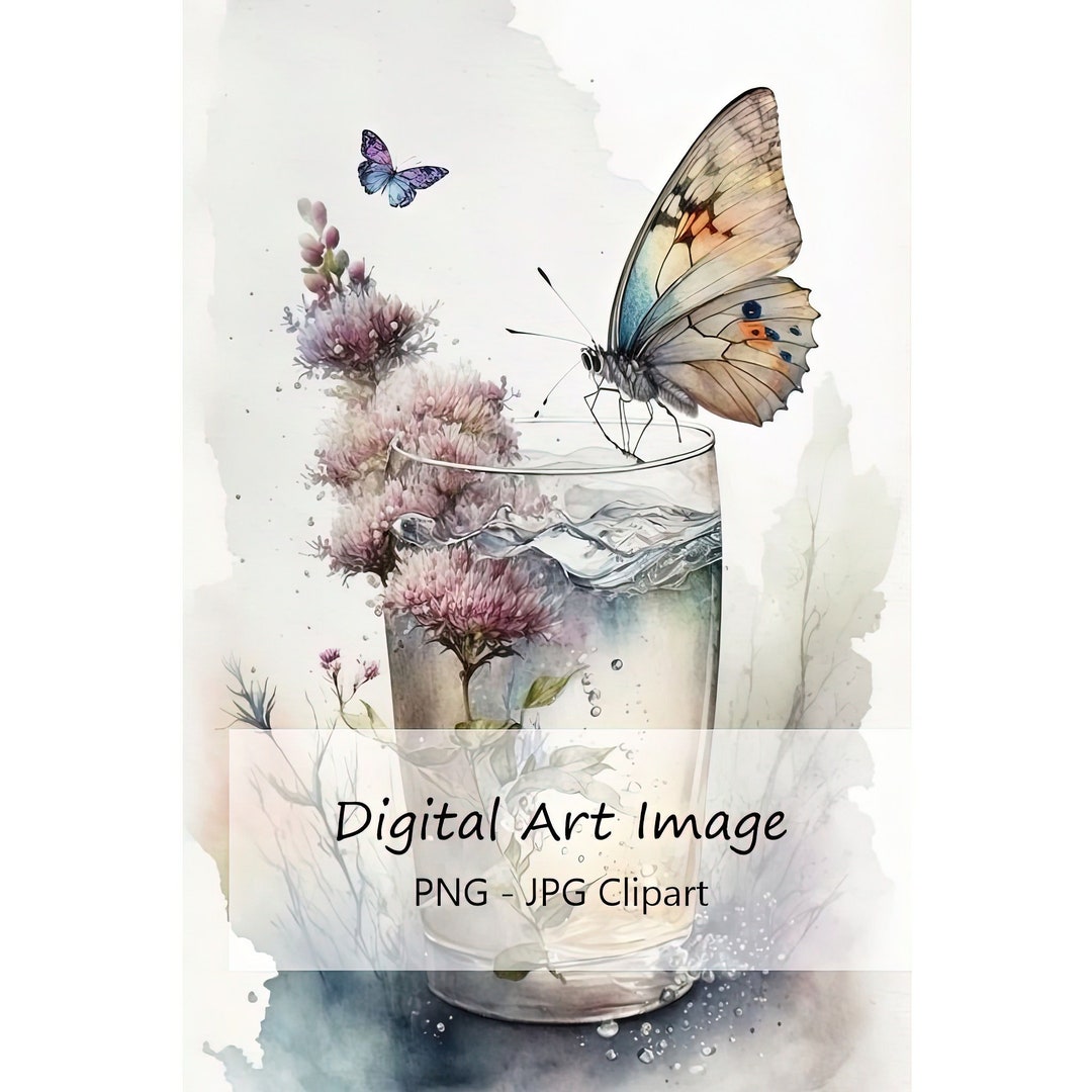 Butterfly Garden Digital Wallpaper - Breathtaking Watercolor ...