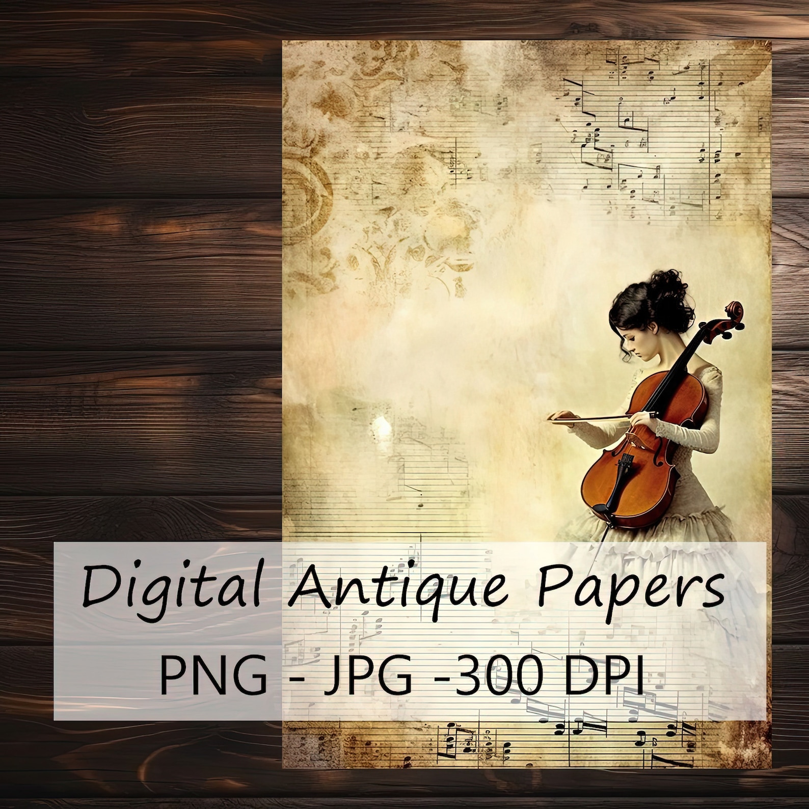 Vintage Sheet Music Art Printable Digital Download for Scrapbooking and ...