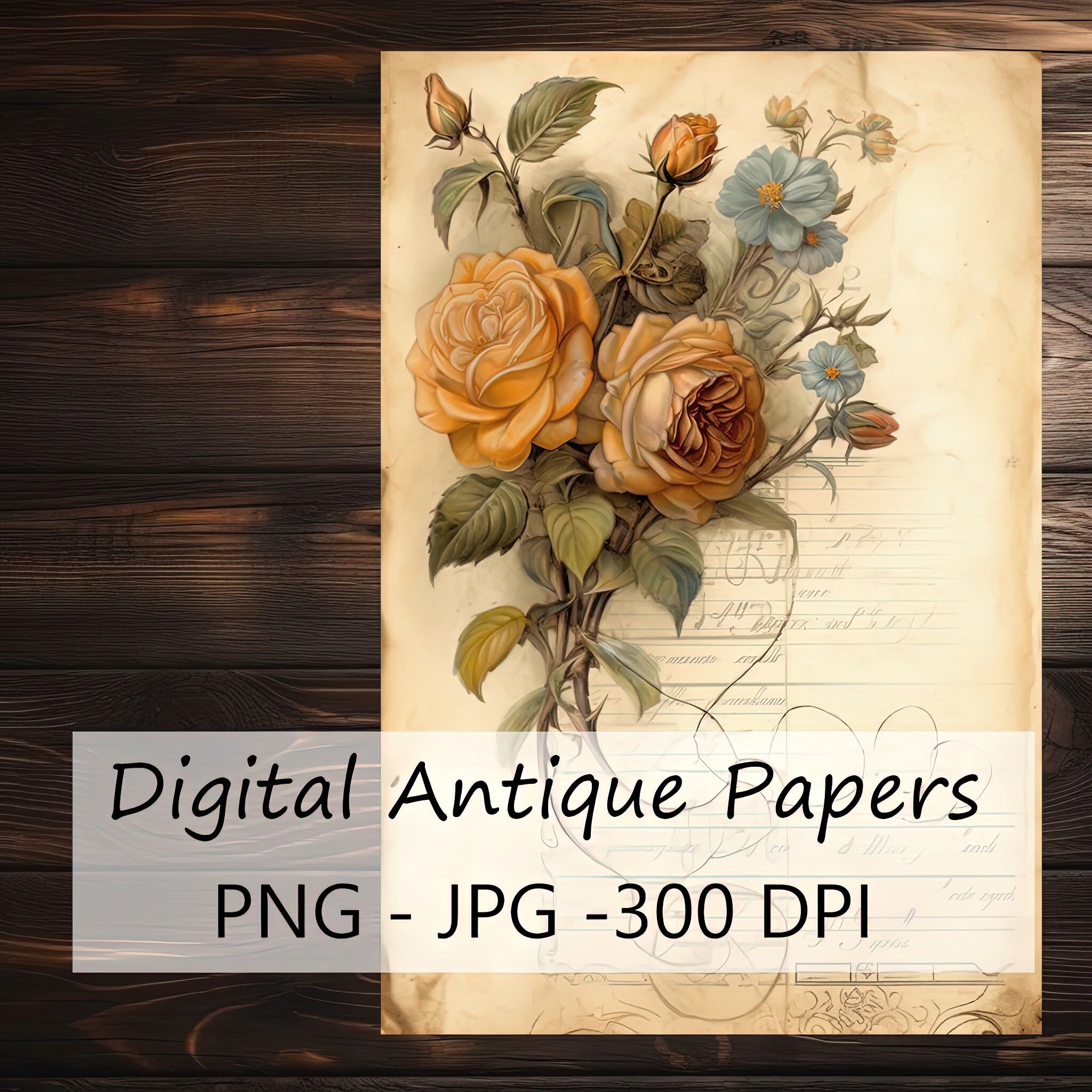 Rose Garden Vintage Wallpaper Collection Digital Download Printable ...