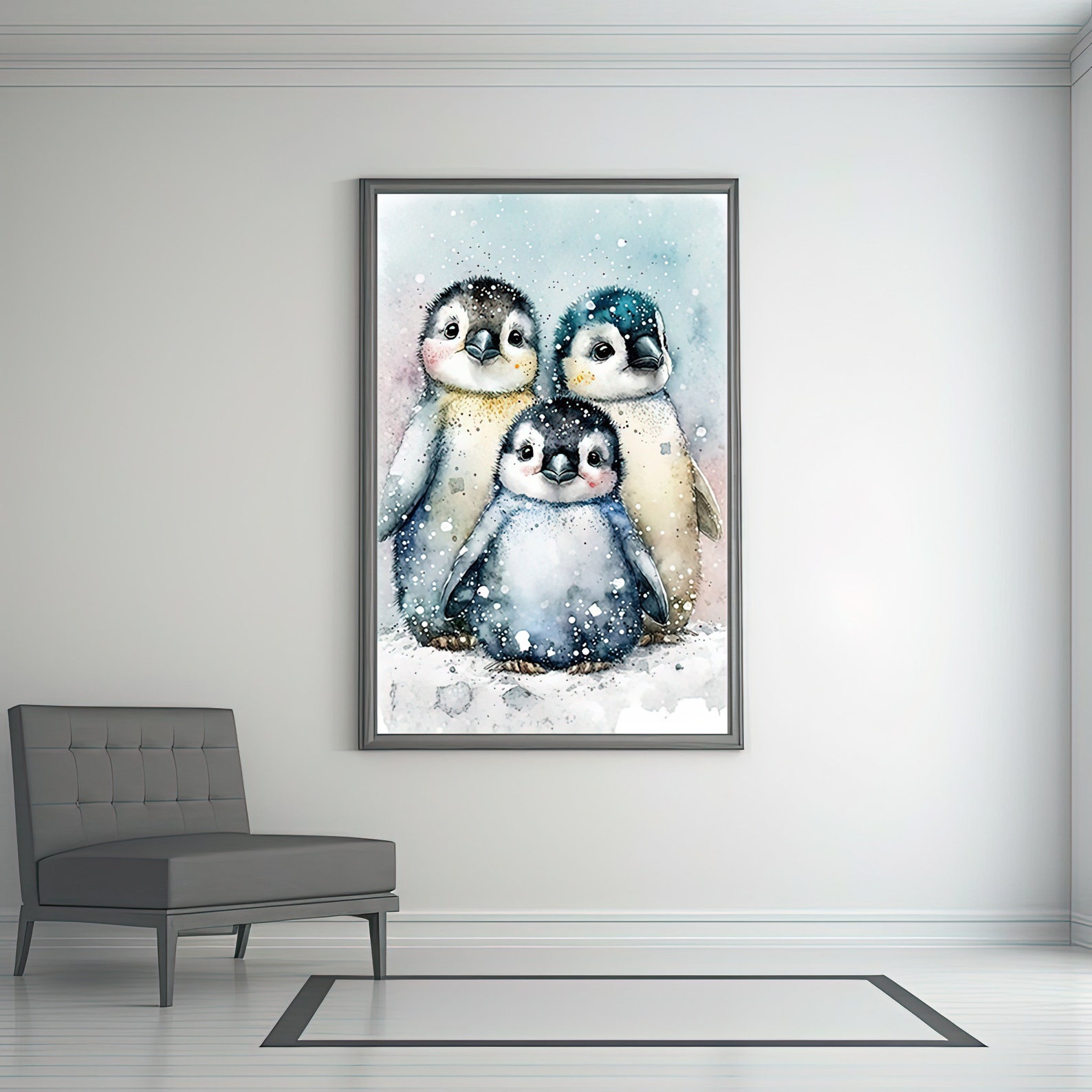 Whimsical Penguin Artwork Set Adorable Clipart of Baby Penguins Perfect ...