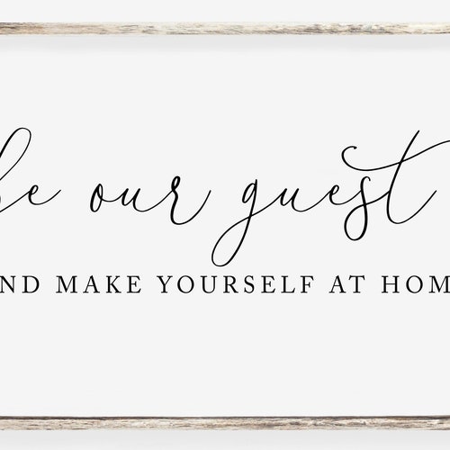 Be Our Guest Printable Guest Bedroom Sign Decor Living Room - Etsy
