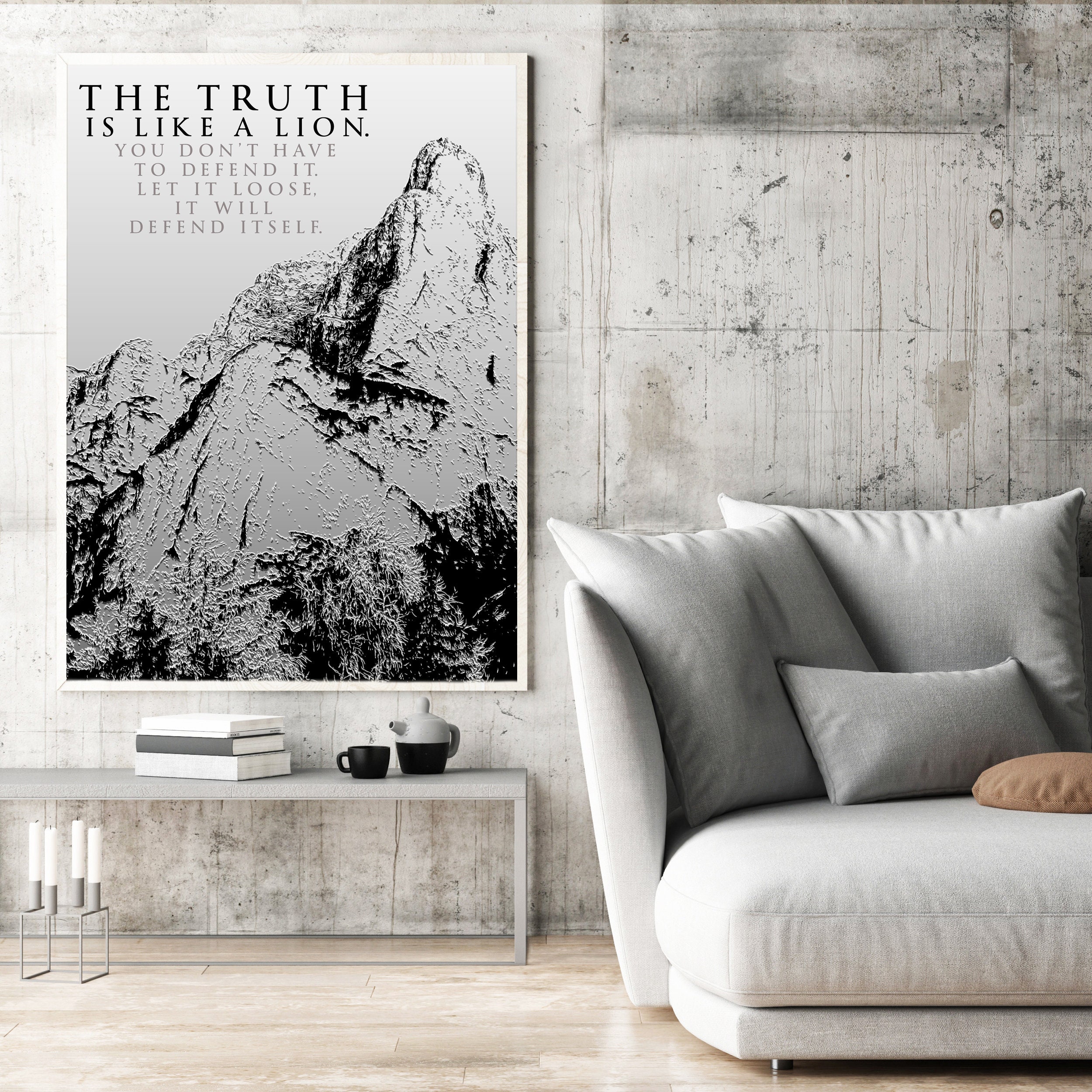 Truth is Like A Lion Printable Quote, Inspirational Art, Office Wall ...