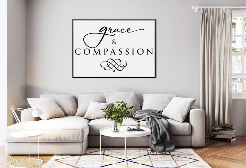 Grace and Compassion Printable Inspirational Quote Wall - Etsy