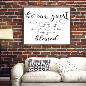 Be Our Guest, Guest Room Decor, Guest Room Wall Art Quote Print ...