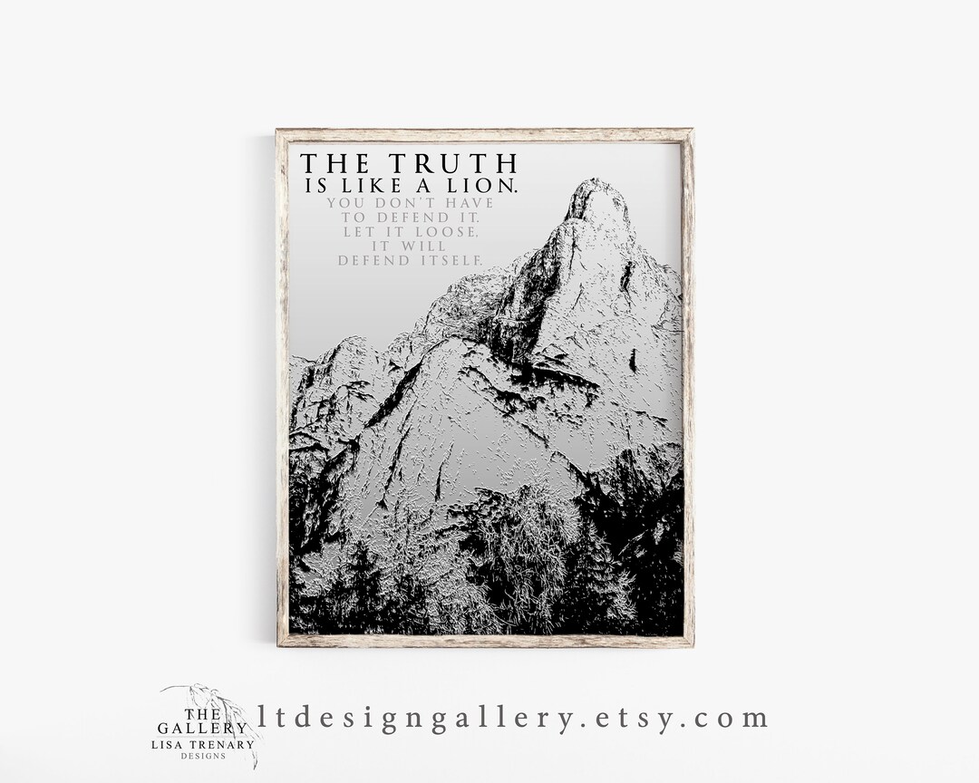 Truth is Like A Lion Printable Quote, Inspirational Art, Office Wall ...