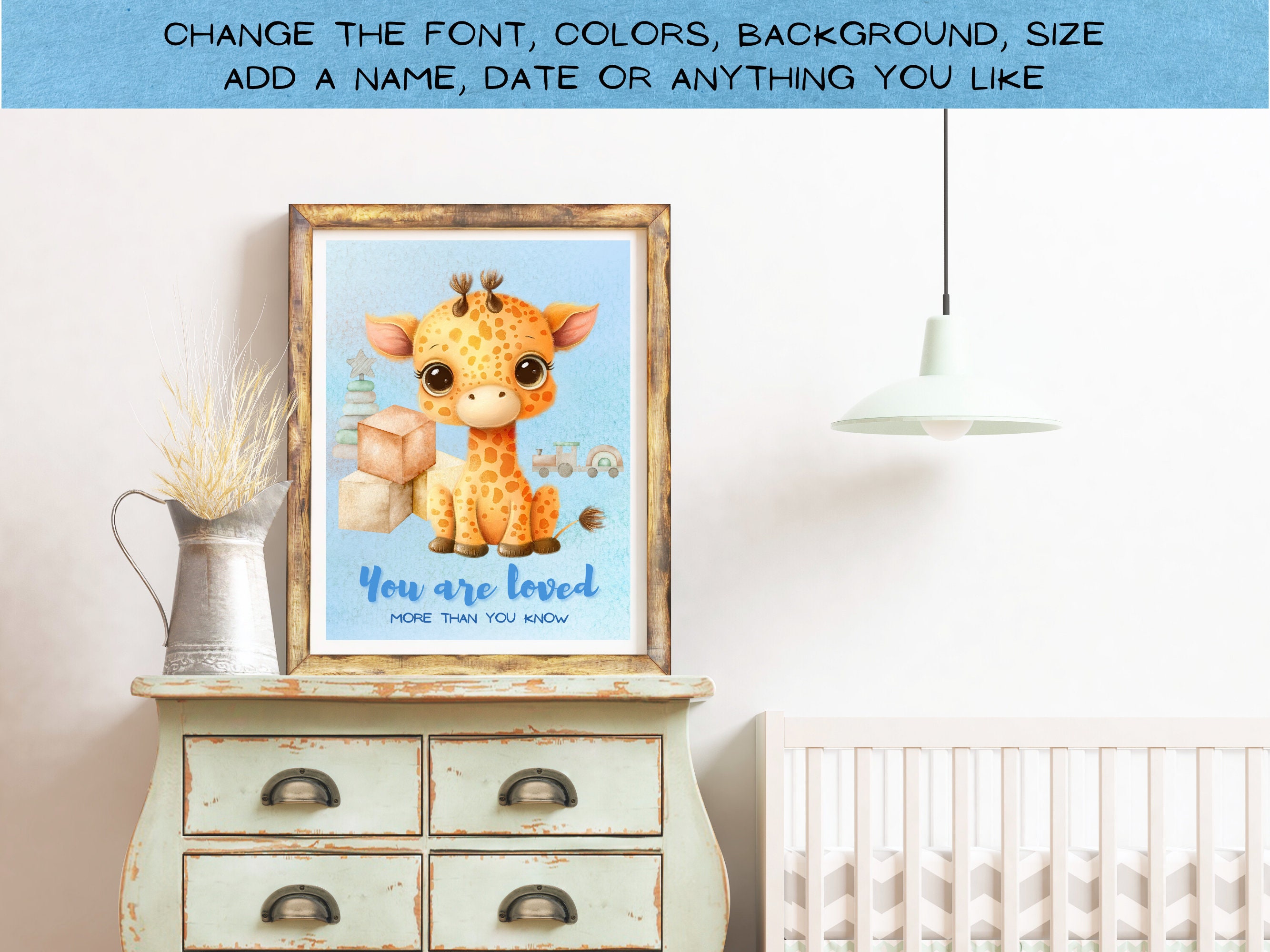 Animal Nursery Decor, Giraffe PRINTABLE Art, Nursery Wall Art, Animal ...