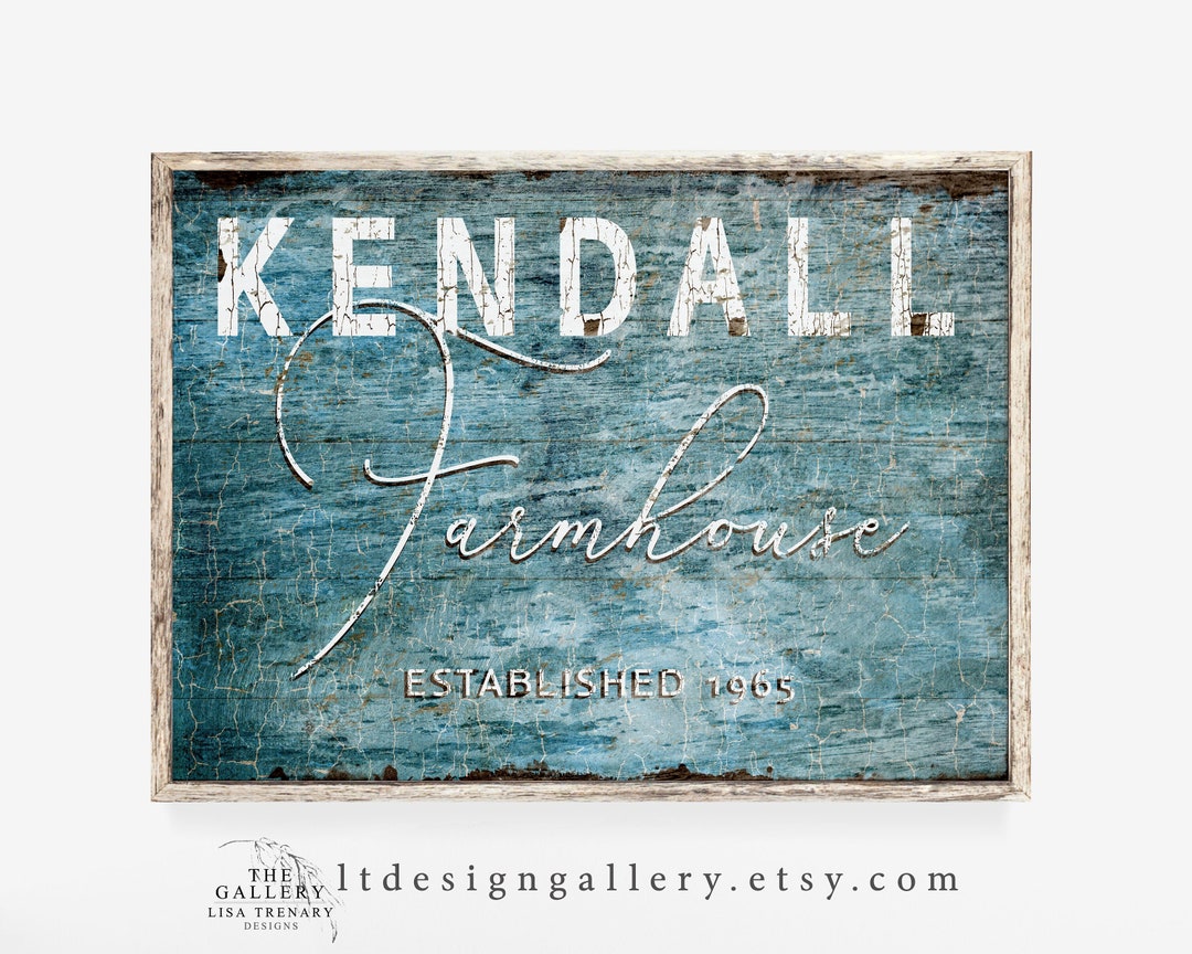 Farmhouse Family Name, Rustic Sign, Personalized Family Name Printable ...