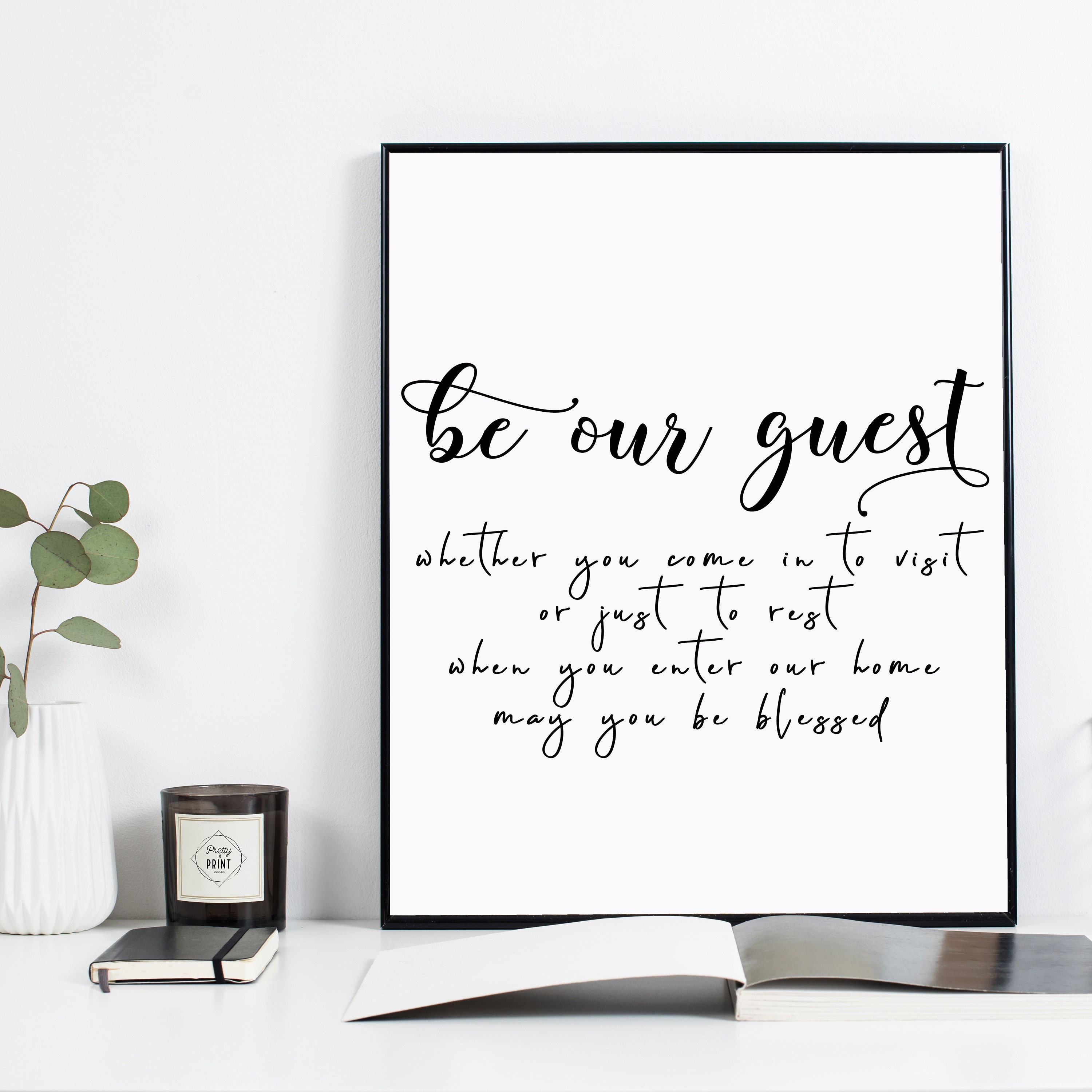 Be Our Guest Guest Room Decor Guest Room Wall Art Quote - Etsy UK