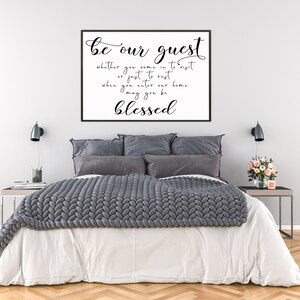 Be Our Guest, Guest Room Decor, Guest Room Wall Art Quote Print ...