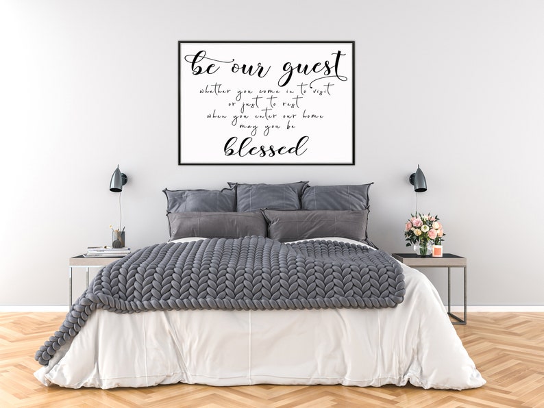 Be Our Guest, Guest Room Decor, Guest Room Wall Art Quote Print ...