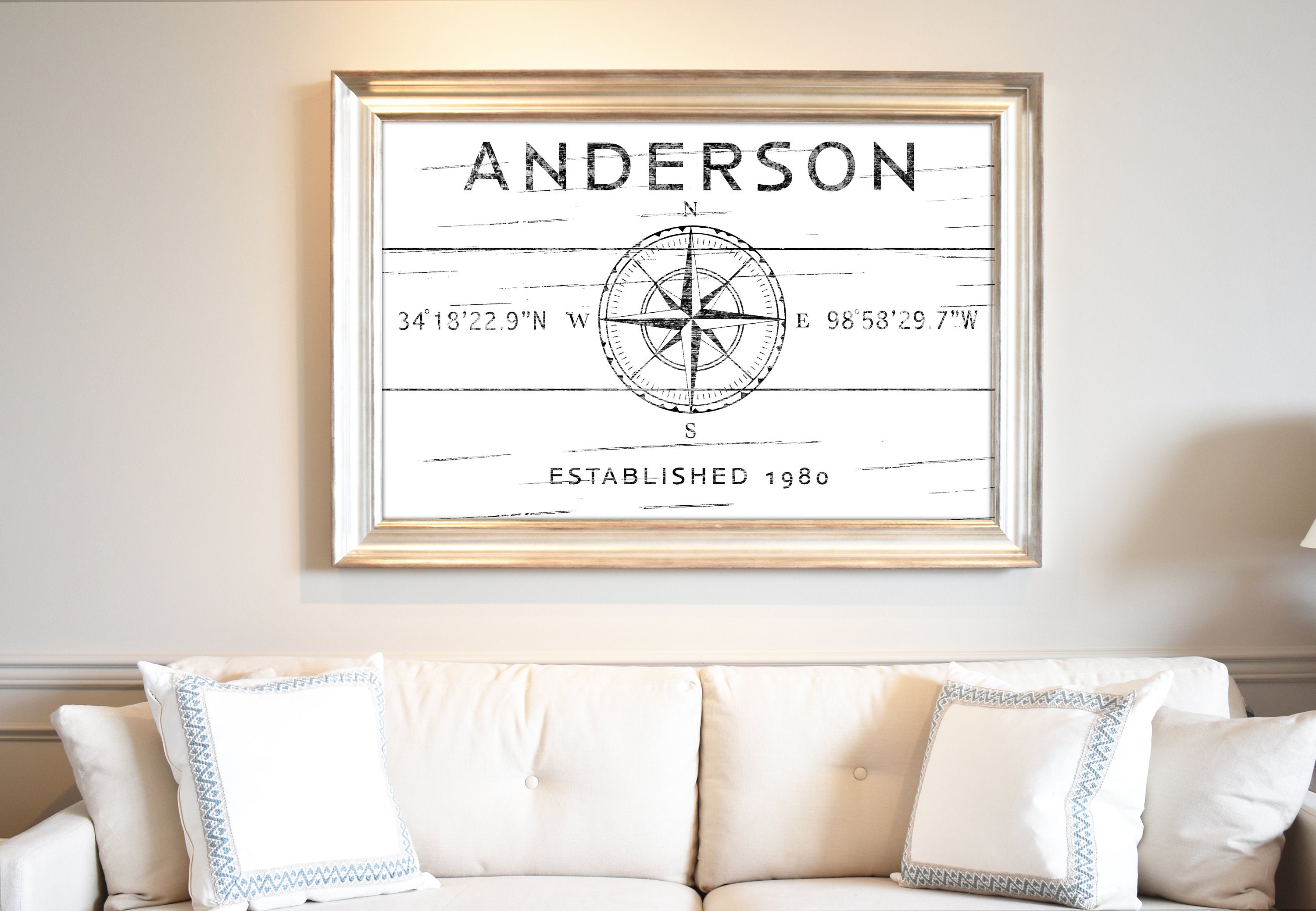 Coordinates Family Name Latitude Longitude Sign Personalized | Etsy